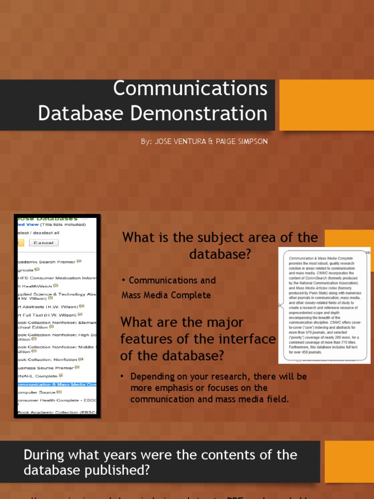 Database Demonstration | PDF | Academic Journal | Databases