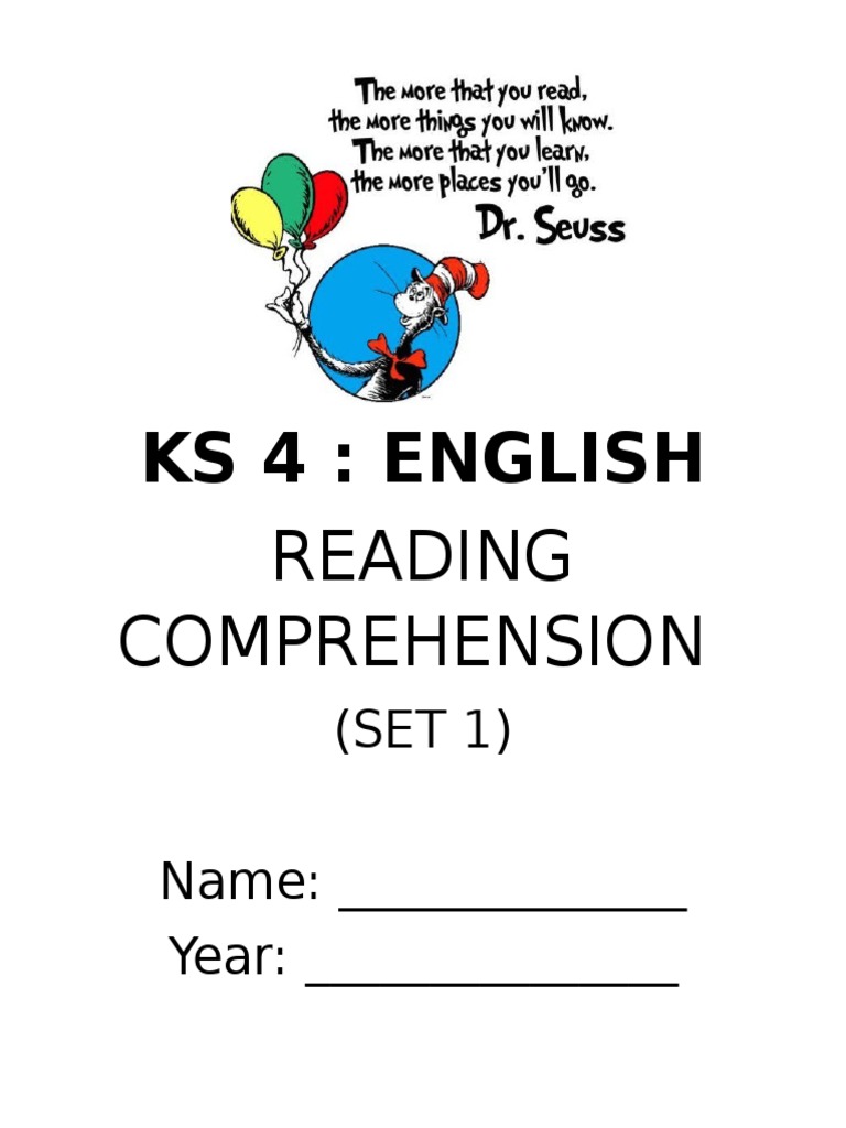 KS4 English Reading Comprehension Set 1 | PDF