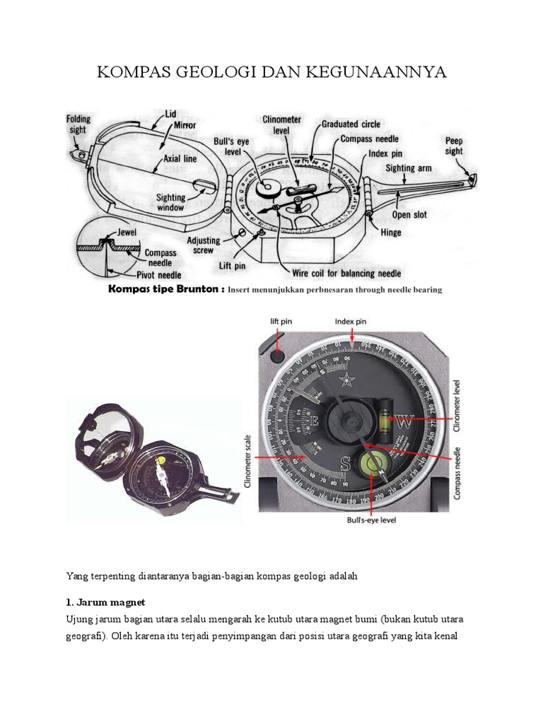 Kompas Geologi Dan Kegunaannya | PDF | Metode & Bahan Ajar