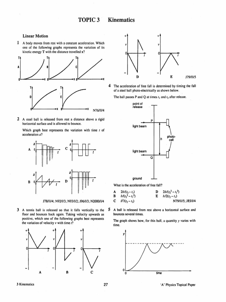 Grade Kinematics | PDF | Acceleration | Velocity