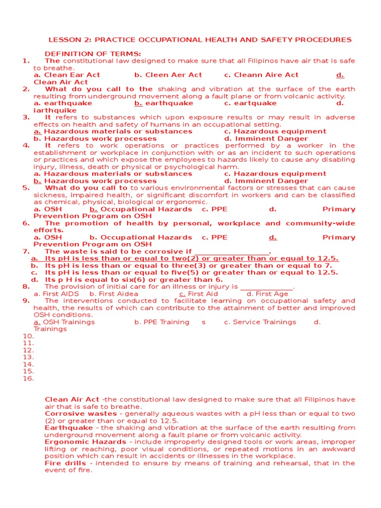 Definition of Term Tle | PDF | Occupational Safety And Health ...