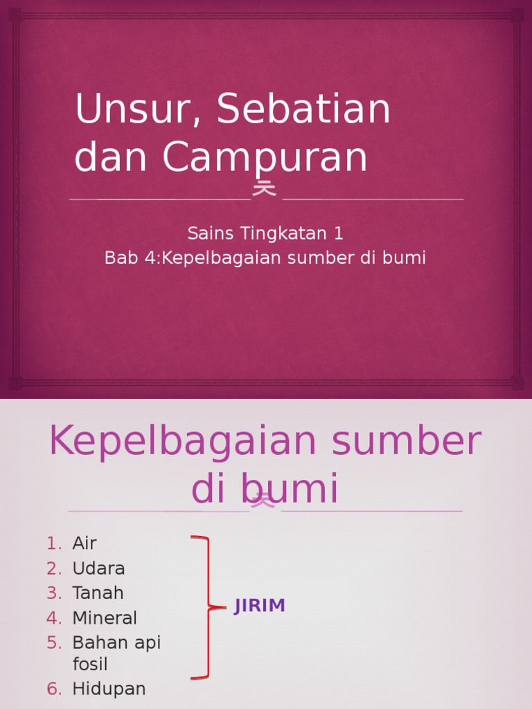 Unsur, Sebatian Dan Campuran | PDF