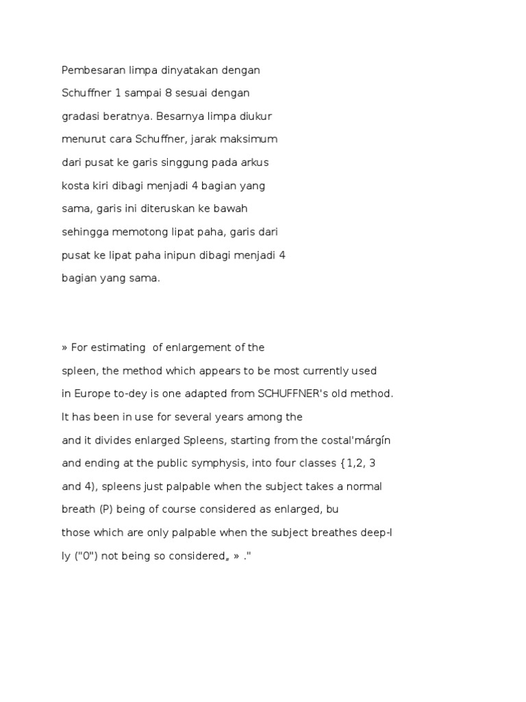Schuffner Spleen!!! | PDF | Wellness | Science & Mathematics