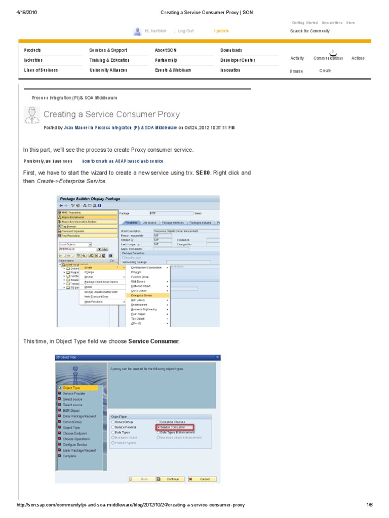 Creating A Service Consumer Proxy - SCN | PDF | Proxy Server | Port ...