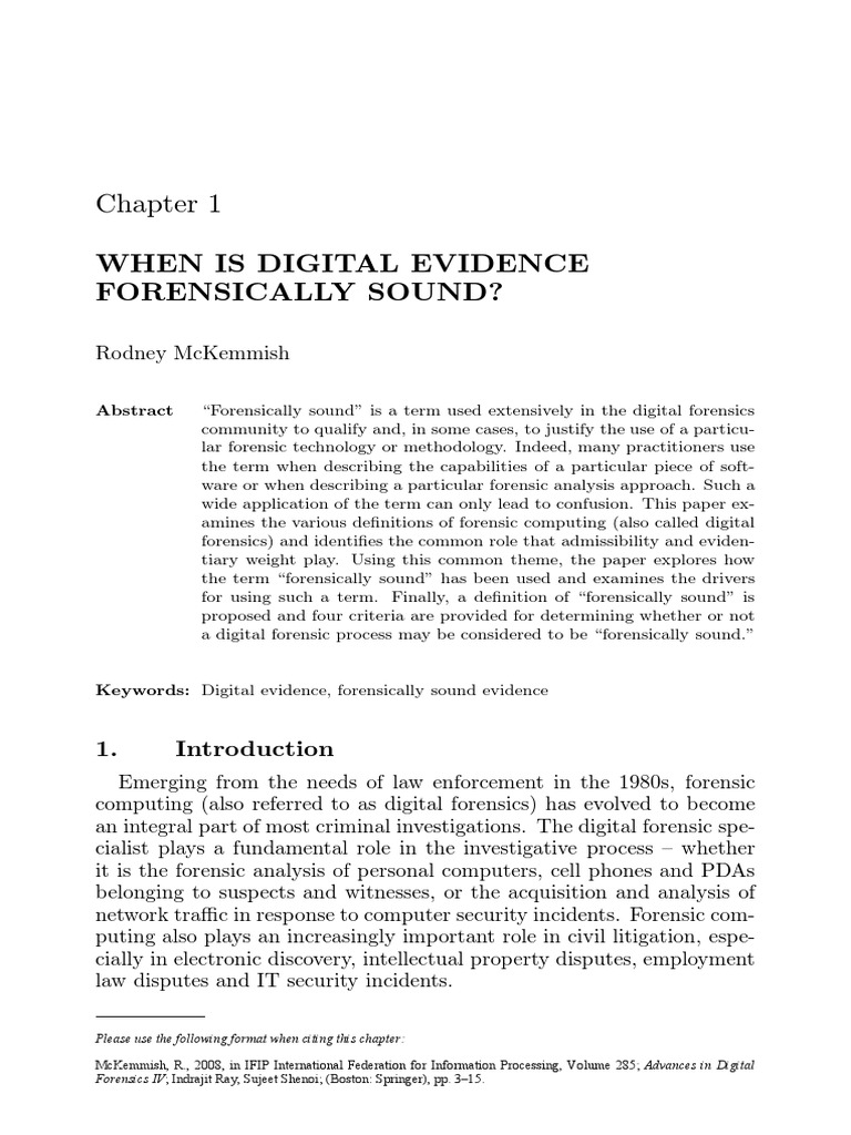 When Is Digital Evidence Forensically Sound | PDF
