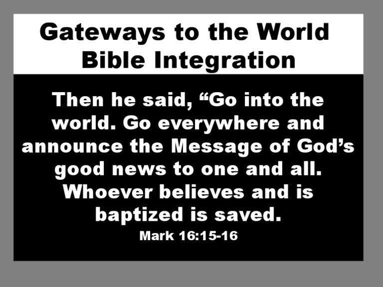Bible Integration in Global Outreach | PDF | Religion & Spirituality