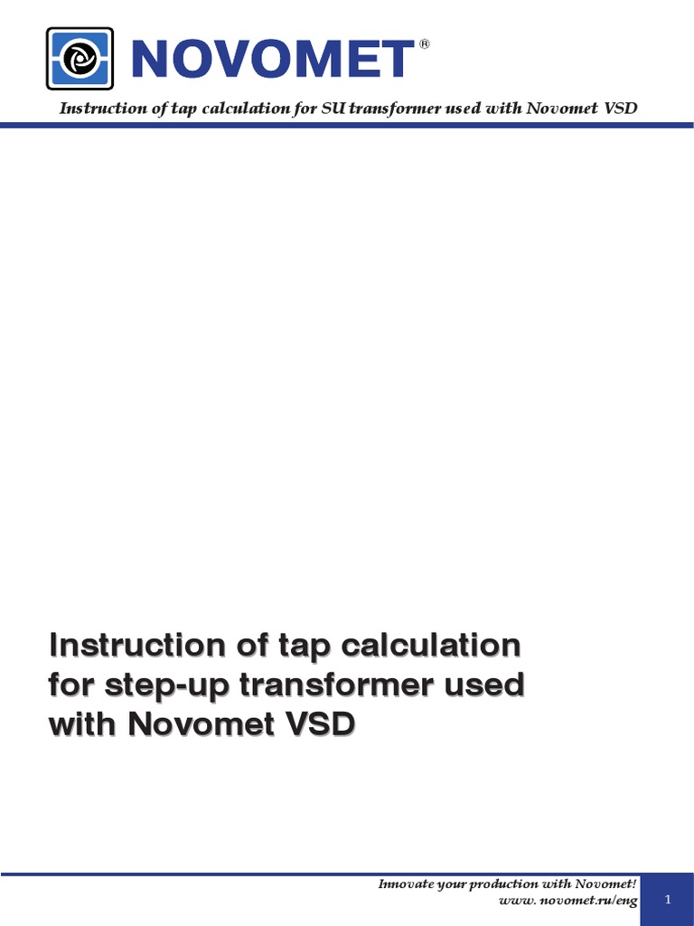 NOVOMET. Instruction of Tap and Power Rating Calculation | PDF ...