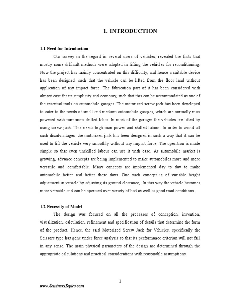 Automatic Screw Jack | PDF | Electric Motor | Screw