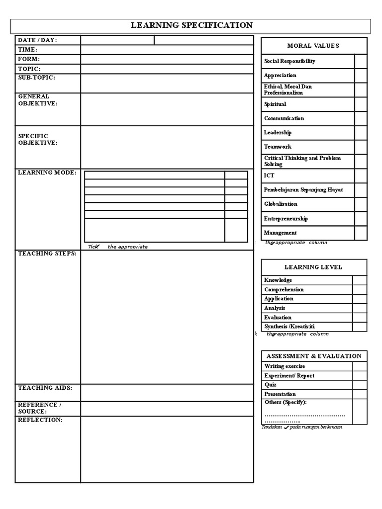 Learning Specification for Moral Values | PDF | Career & Growth | Self ...