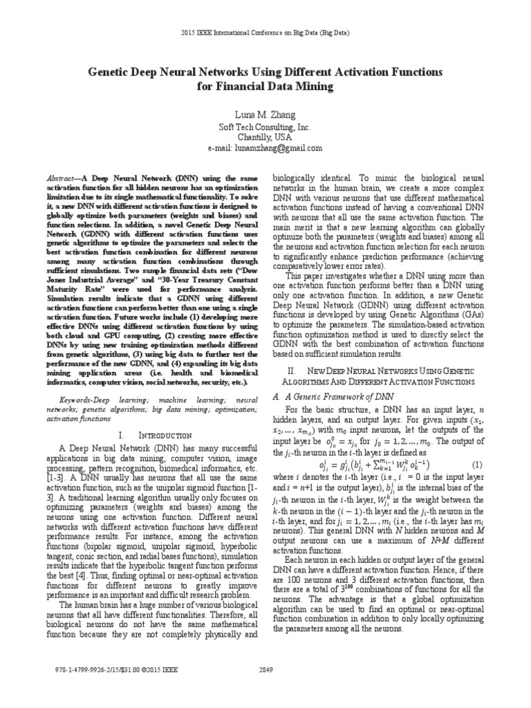Genetic Deep Neural Networks Using Different Activation Functions For ...