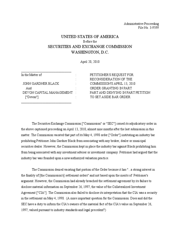 Response To SEC Orders | PDF | Securitization | Government National ...