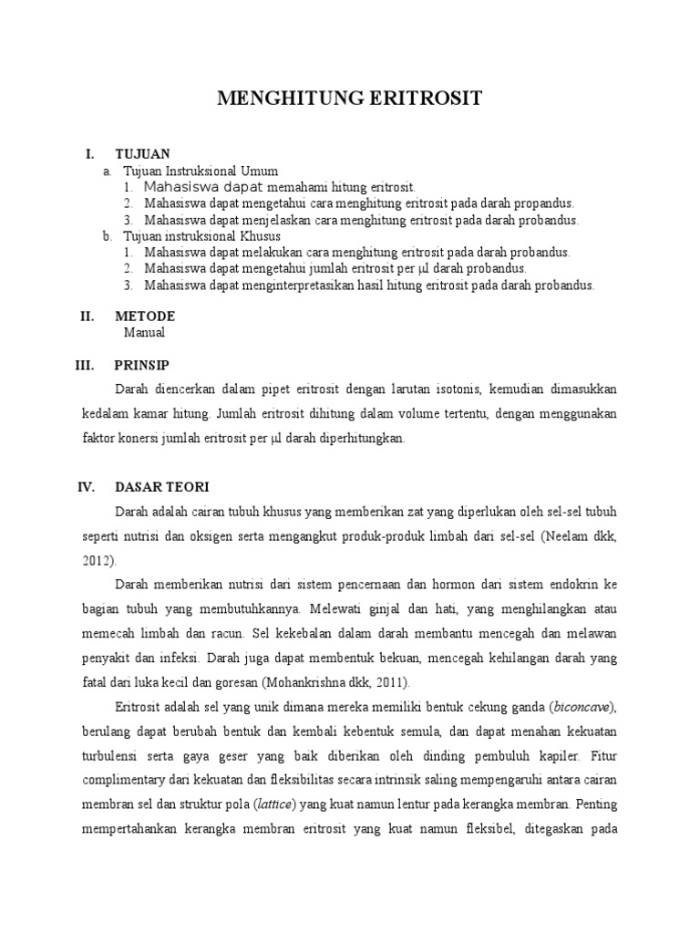 LAPORAN HITUNG eritroSIT | PDF