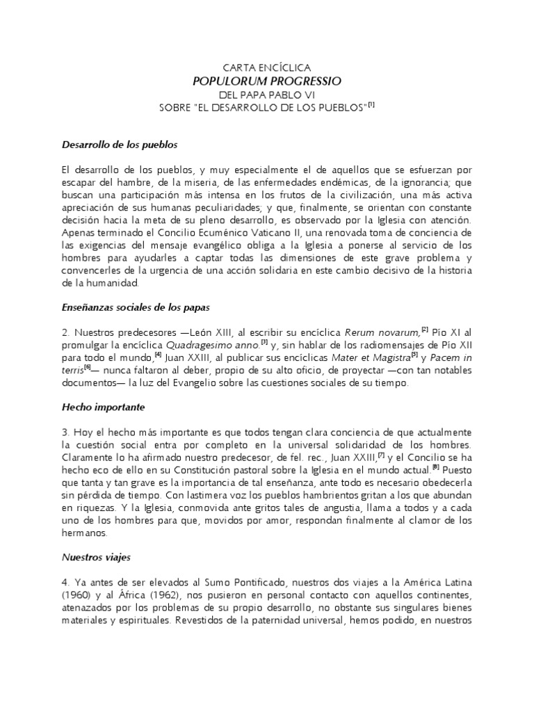 Populorum Progressio | PDF