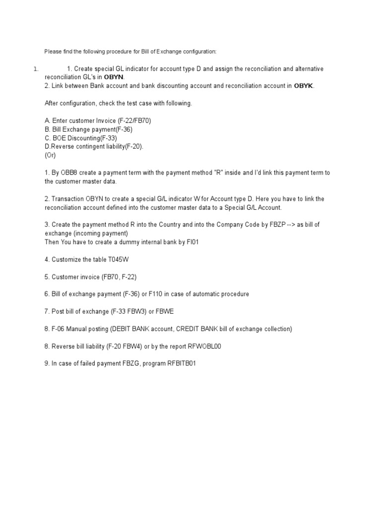 Bill of Exchange Process | PDF