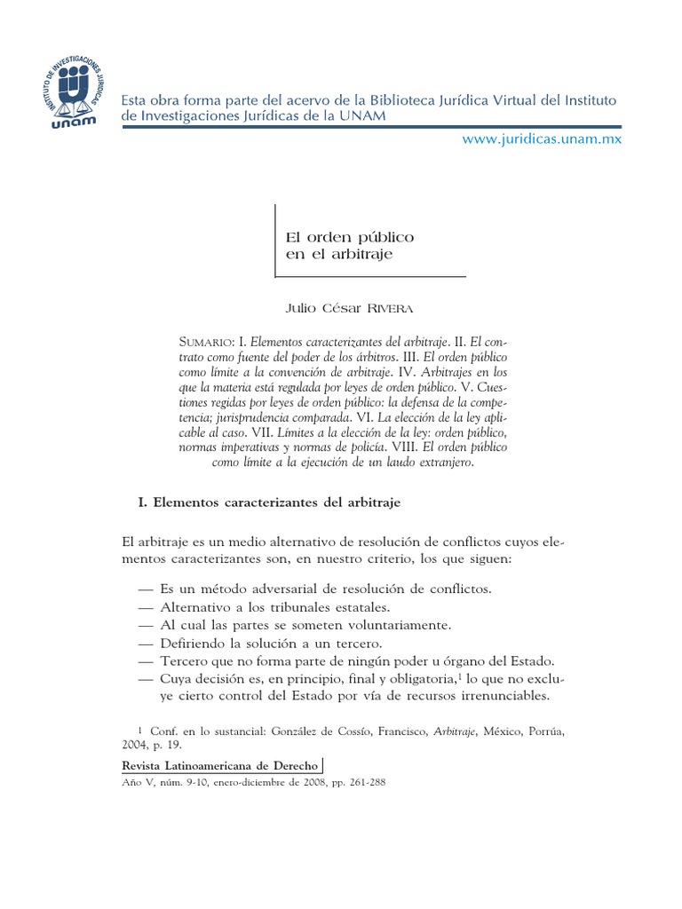 Elementos Del Arbitraje | PDF | Arbitraje | Caso de ley