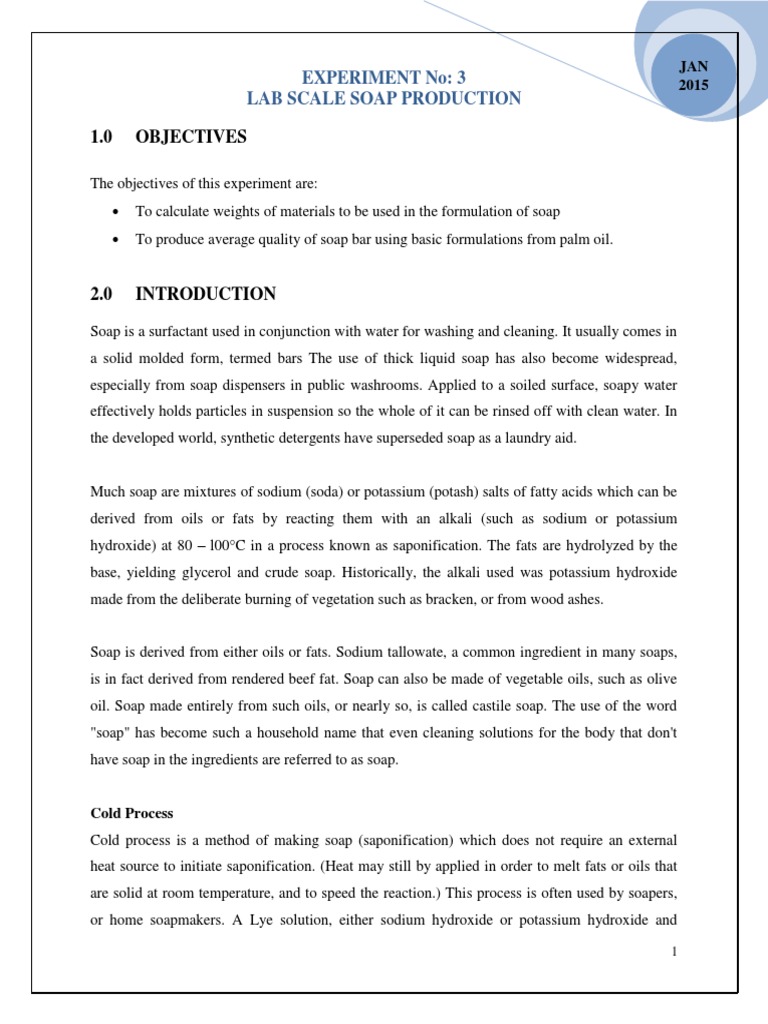 Lab Scale Production of Soap | PDF | Soap | Sodium Hydroxide