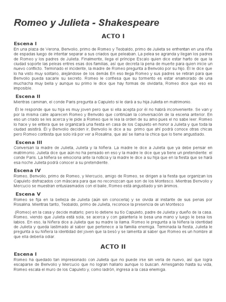 Romeo y Julieta | PDF | William Shakespeare | Romeo y Julieta