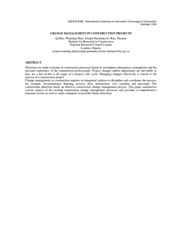 Construction Change Management Guide | PDF | Project Management ...