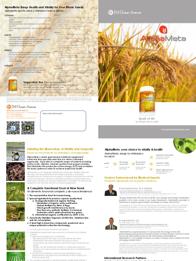 Alpha Meta Leaflet en Es Pa | PDF | Ciencias de la vida | Comida y bebida