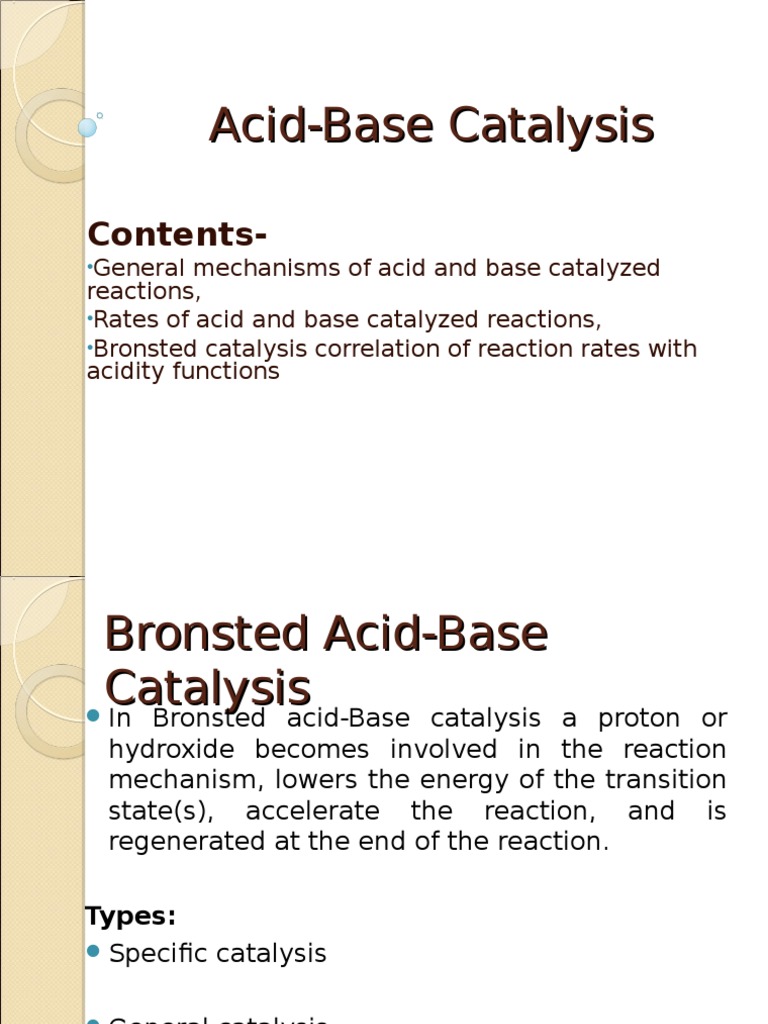 Acid Base Catalysis | PDF | Catalysis | Acid