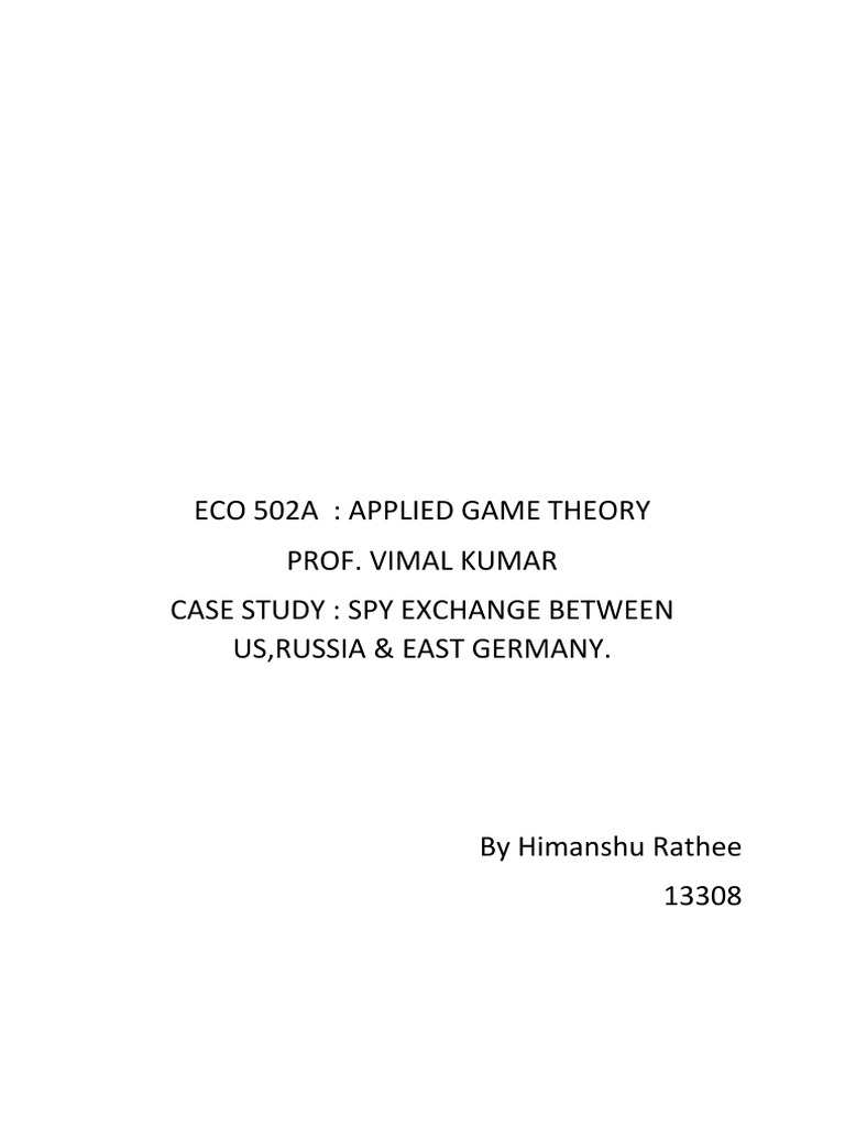 Case Study Game Theory | PDF | Cognition | Cognitive Science
