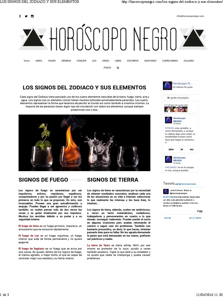Los Signos Del Zodiaco y Sus Elementos | PDF | Zodíaco | Signo Astrológico