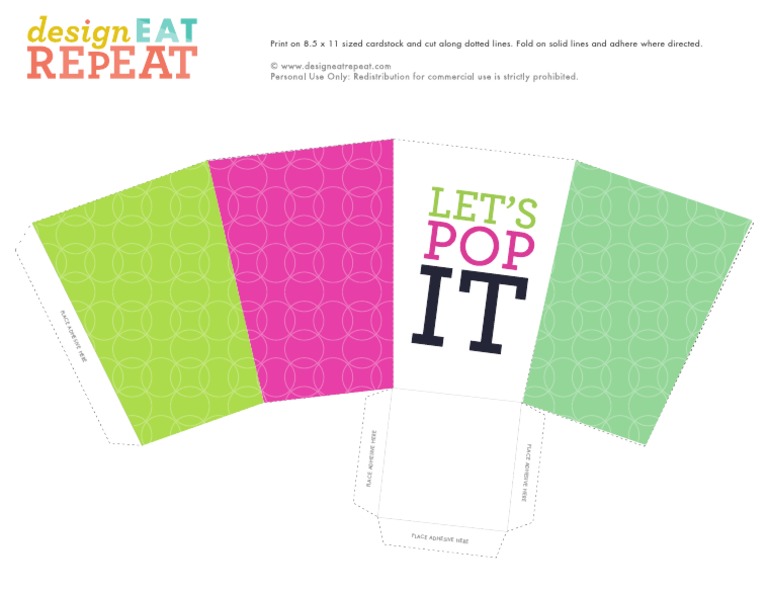 Free Printable Popcorn Box Template | PDF | Home & Garden