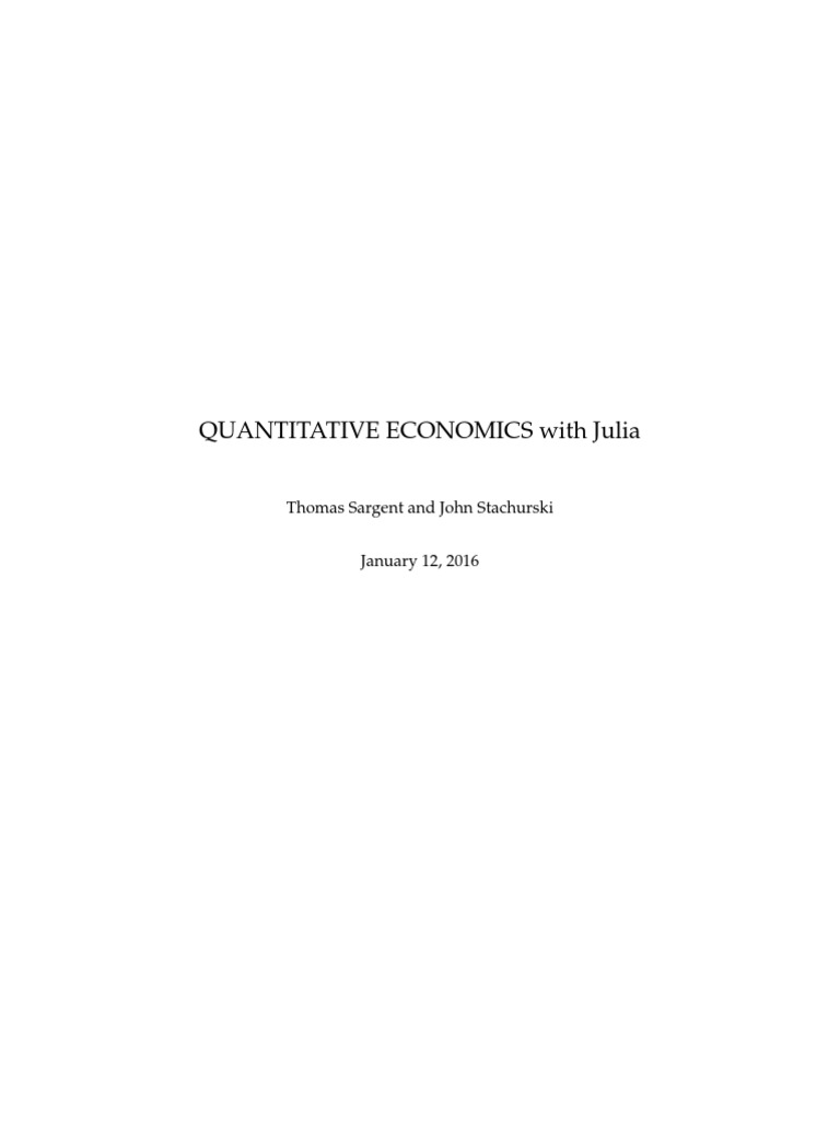 Quantitative Economics With Julia PDF | PDF | Boolean Data Type | Areas ...