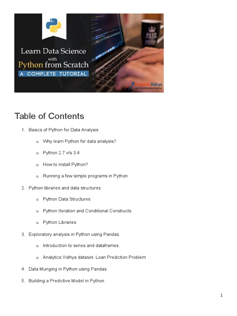 Pytthon For Data Analysis From Scratch | Download Free PDF | Cross ...