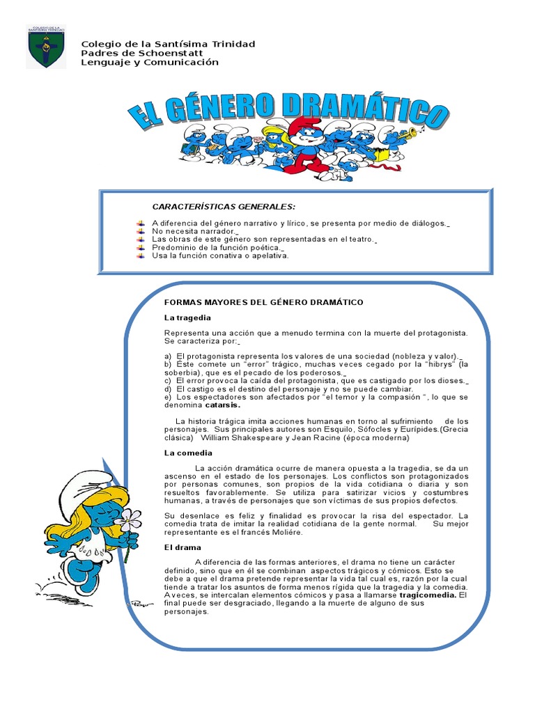 GENERO DRAMÁTICO CON LOS PITUFOS 7° (21 y 22-04) | PDF | Tragedia | Comedia