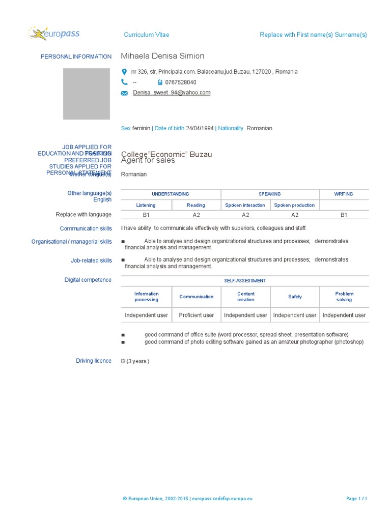 Mihaela Denisa Simion CV | PDF