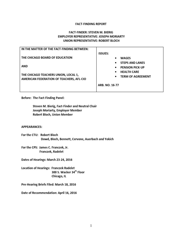 Fact-Finding Report/ CPS + CTU | PDF