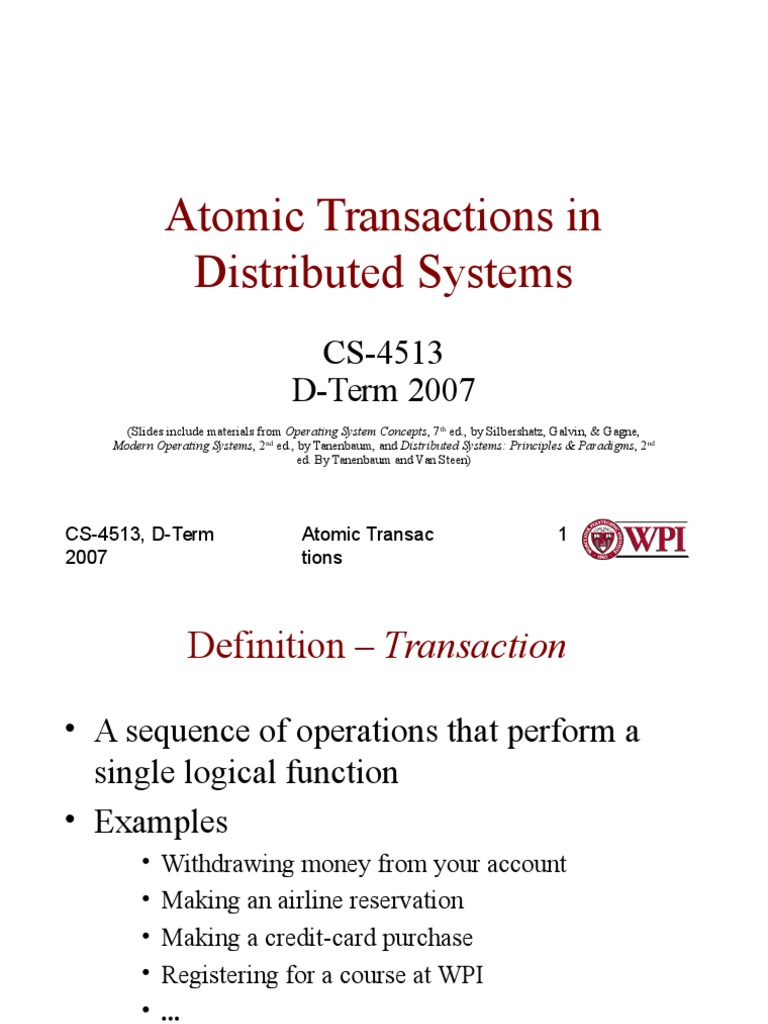 UNIT 7 - Atomic Transactions | PDF | Database Transaction | Databases