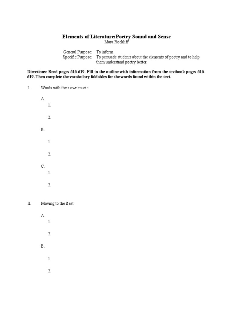 Poetry Outline | PDF | Art | Poetry