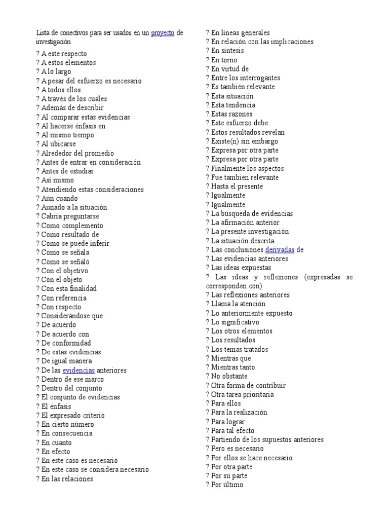 Lista de Conectivos | Descargar gratis PDF | Evidencia | Certeza
