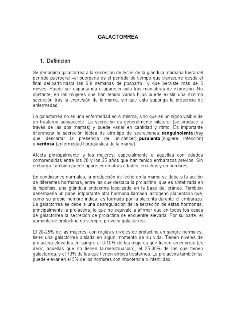 Guía Completa sobre Galactorrea | PDF | Pecho | Hormona