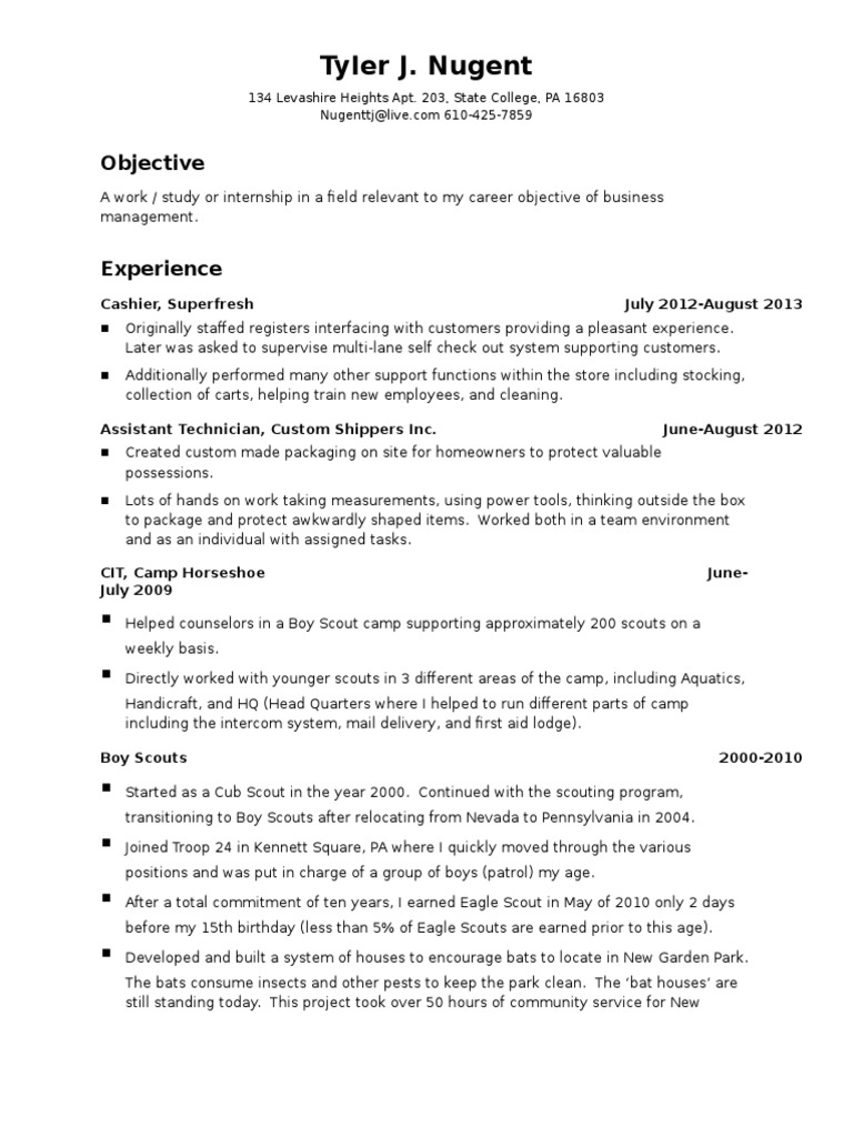 Tyler Nugent Resume | PDF | Business