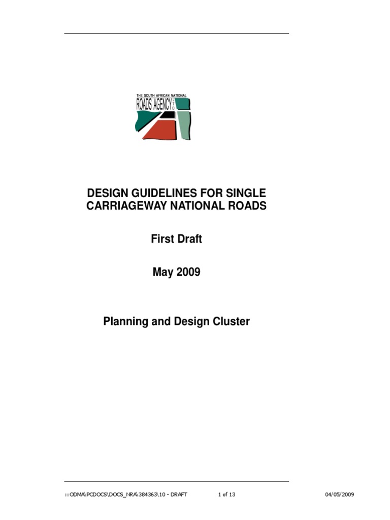 Single Carriageway Road Design Guide | PDF | Lane | Traffic