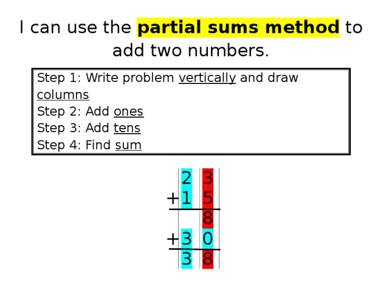 Partial Sums Method for Addition | PDF