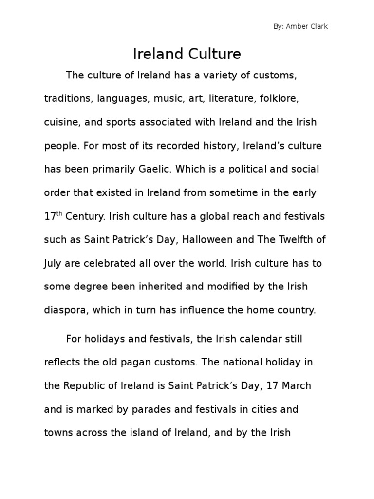 Ireland Culture | PDF | Ireland | Cultural Anthropology