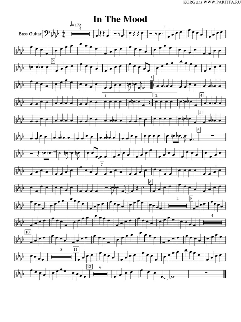 In The Mood Score | PDF | Classical Music | Musical Instruments