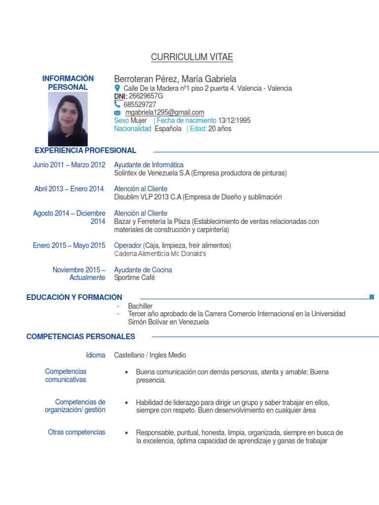 Curriculum Vitae Maria | PDF