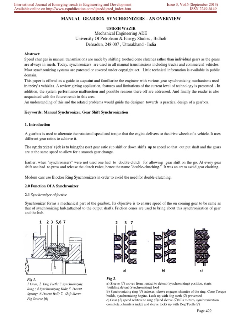 Synchromesh Mechanism | PDF | Manual Transmission | Gear
