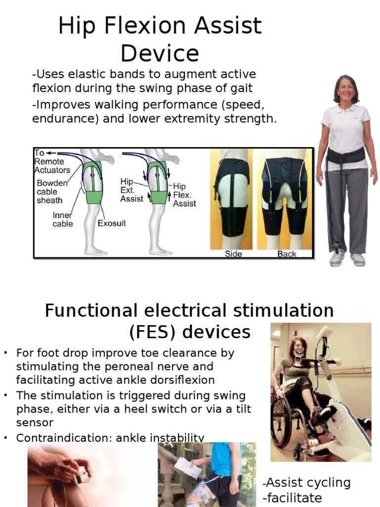 Hip Flexion Assist Device and Functional Electrical Stimulation | PDF