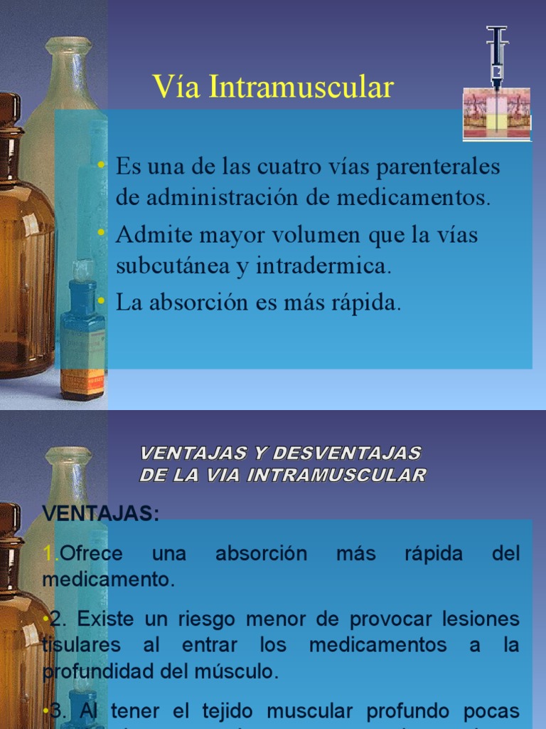 Administracion De Via Intramuscular 1ppt Medicamentos Con Receta Inyección Medicina