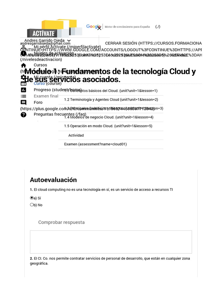 Curso de Cloud Computing - Módulo 1 Fundamentos de La Tecnolog | PDF ...