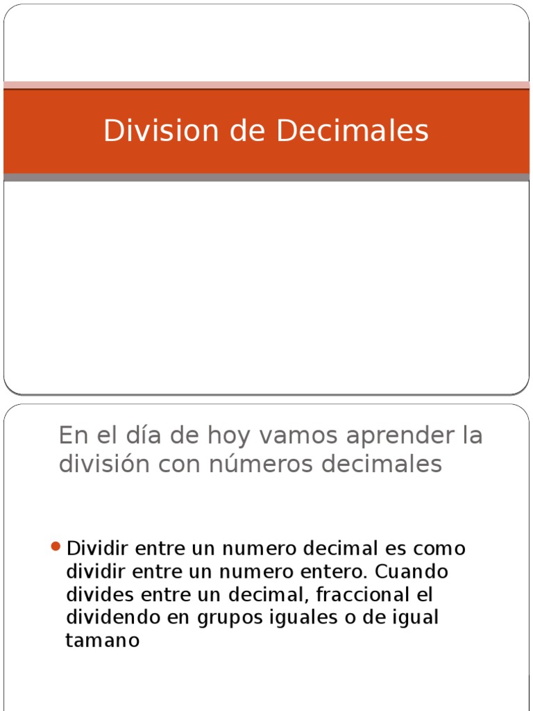 Division de Decimales | División (Matemáticas) | Álgebra