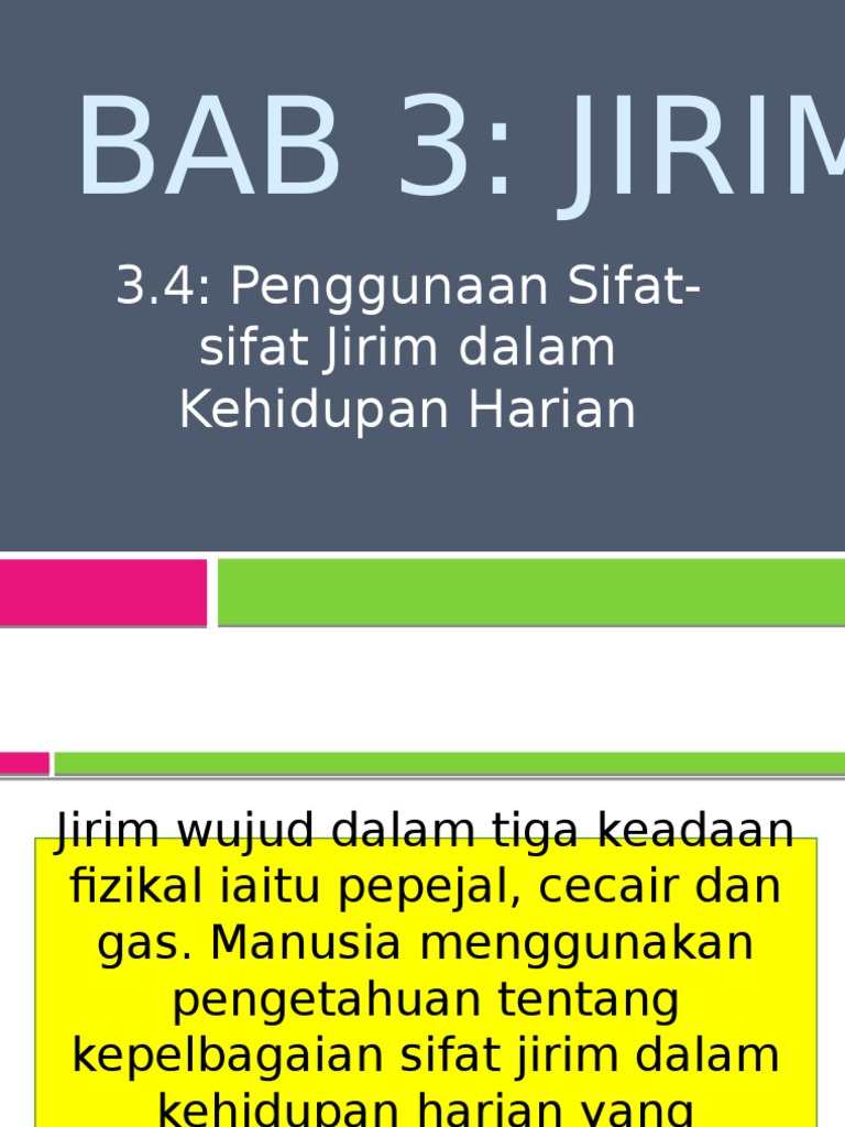 Kegunaan Sifat Jirim dalam Kehidupan | PDF