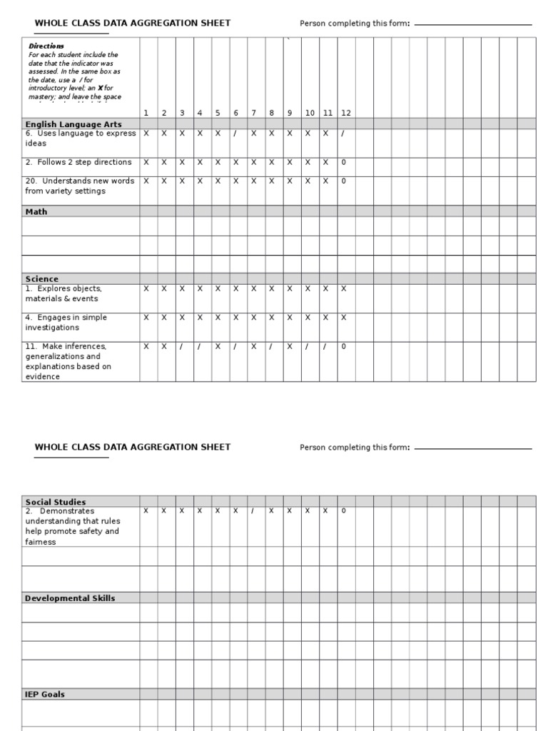 Whole Class Data Sheet Lesson 4 | PDF | Foreign Language Studies