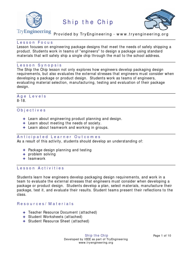 Engineering Package Design Lesson | PDF | Science Education | Science